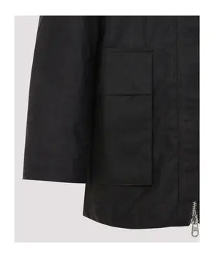 Barbour X Ganni Logo-patch Hooded Jacket - Black