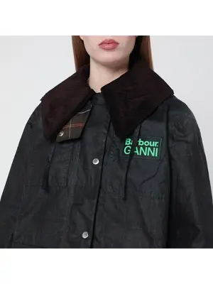 Barbour X Ganni Logo-patch Hooded Jacket