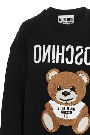 Moschino Teddy Motif Embroidered Crewneck Sweatshirt