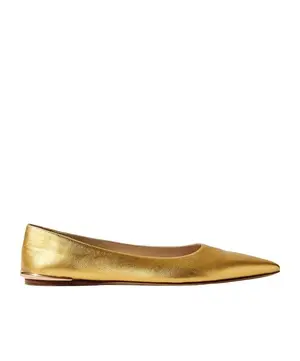 Gabriela Hearst Fleur Embellished Metallic Leather Ballet Flats - Brown