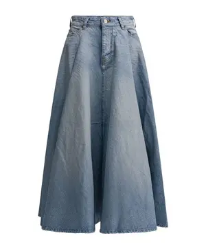 Balenciaga Godet Long Skirt - Light Blue