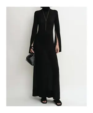 TOTEME Maxi Dress With High Neck And Slit Sleeves