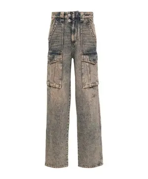 Isabel Marant Étoile Heilani Mid-rise Cargo Jeans - Gray