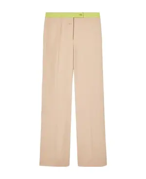 Off-White Straight Leg Tailored Trousers - Nude