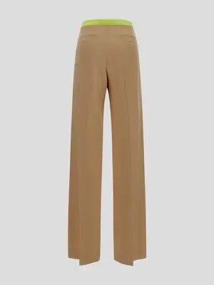 Off-White Straight Leg Tailored Trousers - Nude
