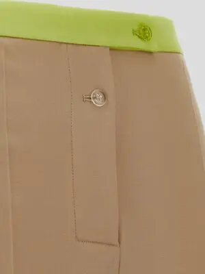 Off-White Straight Leg Tailored Trousers - Nude