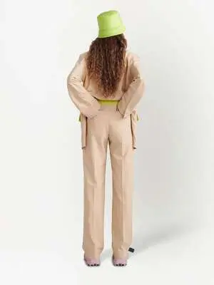 Off-White Straight Leg Tailored Trousers - Nude