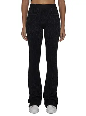Palm Angels Monogram Jacquard Knitted Flare Pants - Black