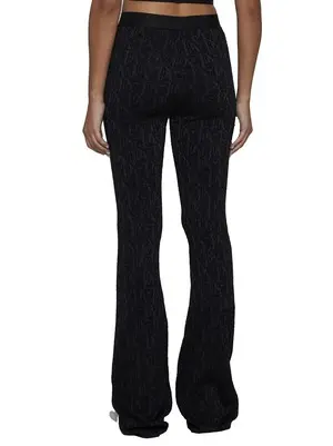 Palm Angels Monogram Jacquard Knitted Flare Pants - Black