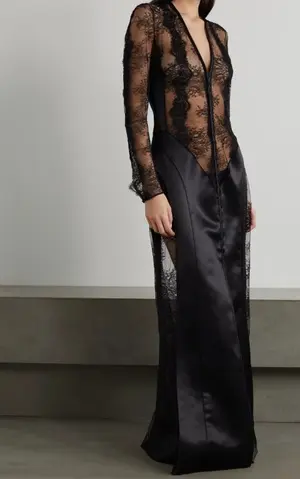 Gabriela Hearst Yernard" Patchwork Lace Maxi Dress