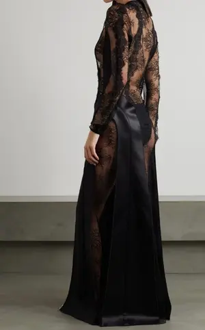 Gabriela Hearst Yernard" Patchwork Lace Maxi Dress