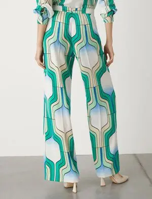 Marella Graphic Print Wide-leg Trousers