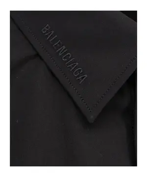 Balenciaga Long-sleeved Shirt With Chest Pocket And Asymmetrical Hem