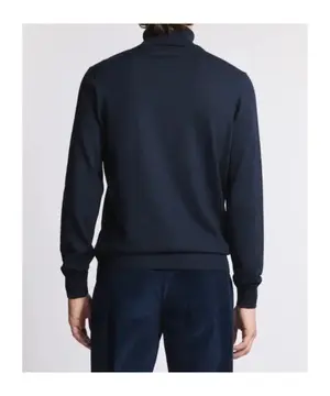 FAY Wool Shaved Knit Turtleneck - Blue