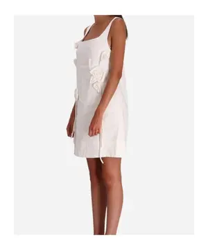 Farm Rio Floral Appliqué Sleeveless Mini Dress