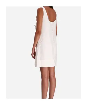 Farm Rio Floral Appliqué Sleeveless Mini Dress