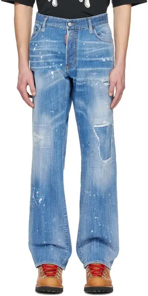 Dsquared2 Logo Patch Distressed Jeans