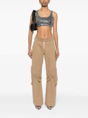DIESEL® Sequin-effect Denim Cropped Top
