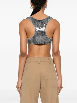 DIESEL® Sequin-effect Denim Cropped Top
