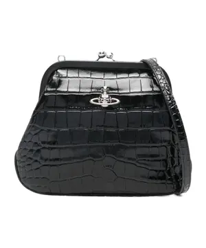 VIVIENNE WESTWOOD Frame Embossed Shoulder Bag - Black