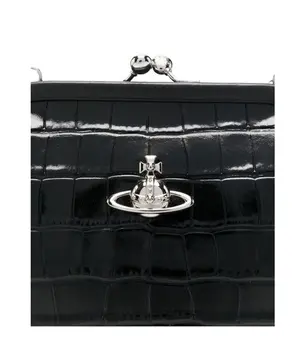 VIVIENNE WESTWOOD Frame Embossed Shoulder Bag - Black