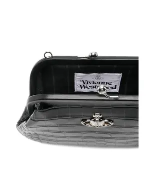 VIVIENNE WESTWOOD Frame Embossed Shoulder Bag - Black