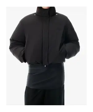 Alexander Wang Zip-up Puffer Cropped Jacket - Black