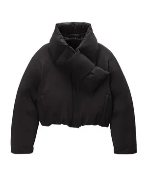 Alexander Wang Zip-up Puffer Cropped Jacket - Black