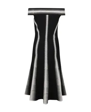 Alexander McQueen Off-the-shoulder Geometric Jacquard Dress