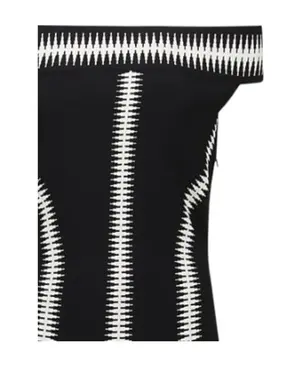 Alexander McQueen Off-the-shoulder Geometric Jacquard Dress