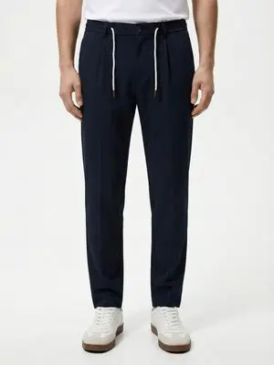 Eleventy Drawstring Tapered Pants - Black