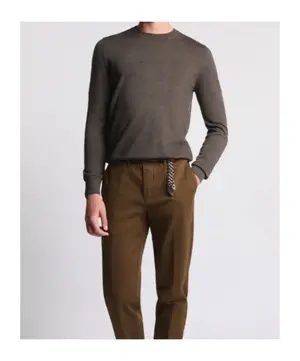 FAY Wool Round Neck Knitwear - Brown