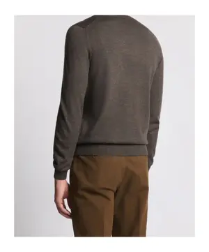 FAY Wool Round Neck Knitwear - Brown