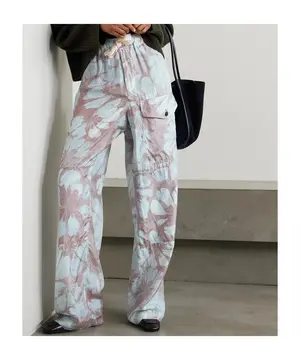 Dries Van Noten Floral-print Silk Drawstring Trousers