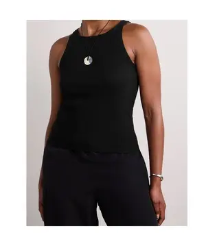 NILI LOTAN Ribbed Tank Top - Black