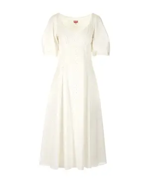 Kenzo Short Sleeve Midi Dress - White