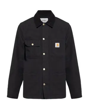Carhartt Work In Progress Michigan Work Canvas Jacket With Corduroy Collar - Black