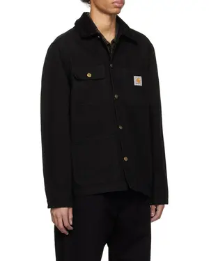 Carhartt Work In Progress Michigan Work Canvas Jacket With Corduroy Collar - Black