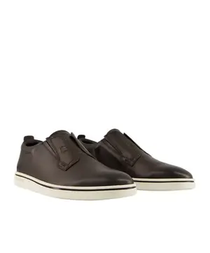 FERRAGAMO Round-toe Slip-on Sneakers With Gancini Detail