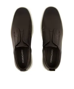 FERRAGAMO Round-toe Slip-on Sneakers With Gancini Detail