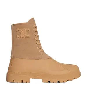 Celine Celine Riley Lace-Up Boot In Canvas Caramel