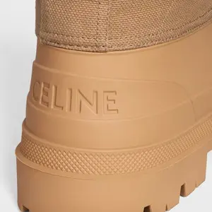 Celine Riley Lace-up Boot In Canvas - Caramel