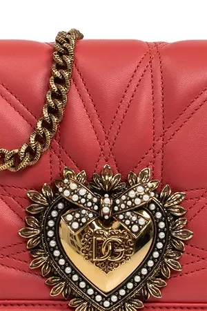 Dolce & Gabbana Devotion Shoulder Bag With Logo Plaque - Red