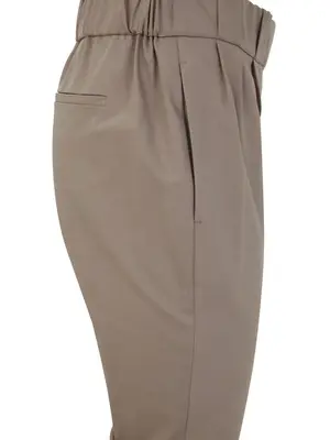 Brunello Cucinelli Cropped Tapered Cotton Trousers - Gray