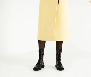 Fendi Leather Biker Boots With Stretch Fabric And Logo Detailing - Black