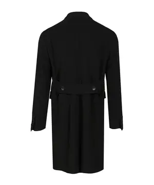 Tagliatore Peak Lapel Double-breasted Coat - Black