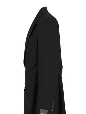 Tagliatore Peak Lapel Double-breasted Coat - Black