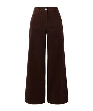 NILI LOTAN Florence Cotton-blend Corduroy Flared Pants