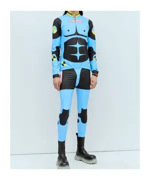 WALTER VAN BEIRENDONCK Elastic Woven Graphic Print Leggings