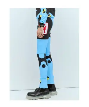 WALTER VAN BEIRENDONCK Elastic Woven Graphic Print Leggings